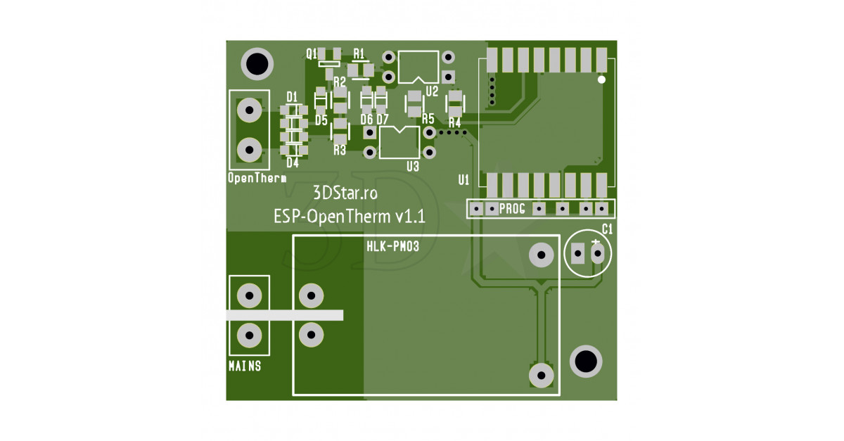 PCB ESP-OpenTherm v1.1